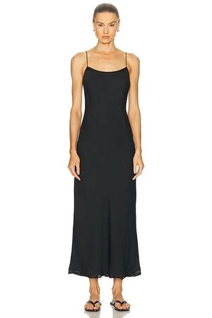 TOTEME Satin Slip Dress - Black