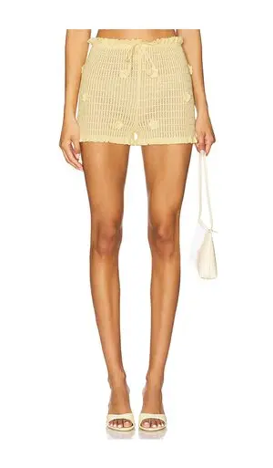 STONE COLD FOX X Revolve Allayia Floral Knit Shorts - Yellow