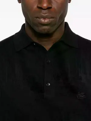 Etro Embroidered-logo Polo Shirt - Black