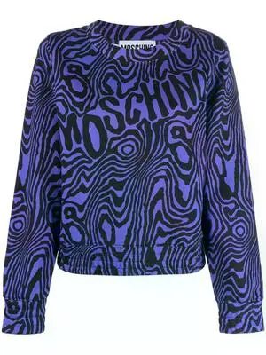 Moschino Graphic Print Cotton Sweatshirt - Blue
