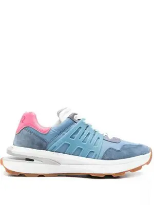 Dsquared2 Panelled Calf Leather And Suede Sneakers - Blue