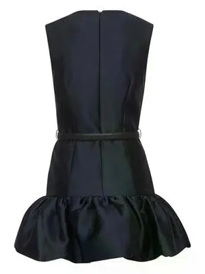 SELF-PORTRAIT Sleeveless Taffeta Dress With Front Patch Pockets