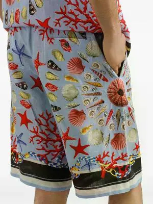 Dolce & Gabbana Graphic Print Linen Shorts