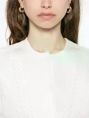 Maje Cropped Pointelle Knit Cardigan
