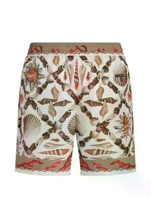 Dolce & Gabbana Shell-print Swim Shorts - Neutrals