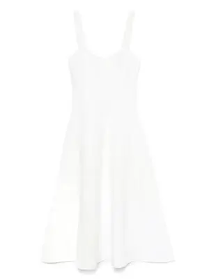 Maje Pointelle Knit Midi Dress With Hand-embroidered Details