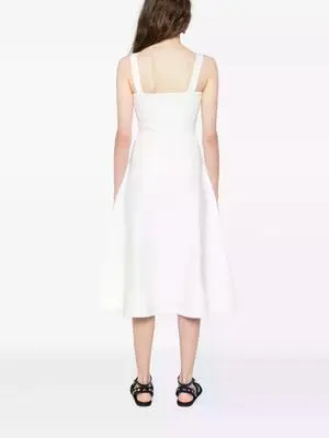 Maje Pointelle Knit Midi Dress With Hand-embroidered Details