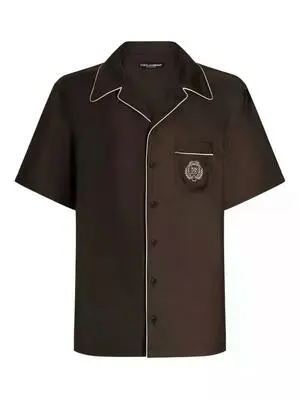 Dolce & Gabbana Collared Short-sleeve Shirt - Brown
