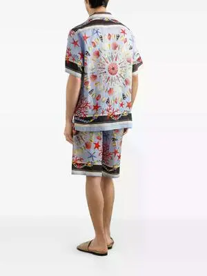 Dolce & Gabbana Shell-print Hawaii Shirt - Blue
