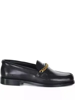 GOLDEN GOOSE Leather Loafers With Chain Detail - Black