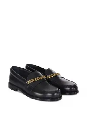 GOLDEN GOOSE Leather Loafers With Chain Detail