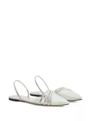 GIUSEPPE ZANOTTI Giuseppe Zanotti Clarály Slingback Flat Sandals Silver