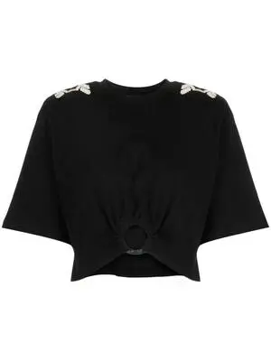 Johanna Ortiz Embroidered Cropped T-shirt