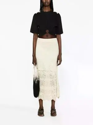 Johanna Ortiz Embroidered Cropped T-shirt