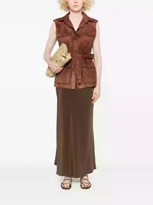 D.exterior Sleeveless Belted Gilet - Brown