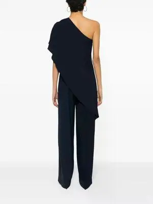 Ralph Lauren One-shoulder Cape Jumpsuit - Blue