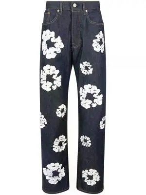 DENIM TEARS X Levi's Cotton Wreath-print Selvedge Jeans - Blue