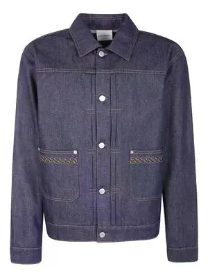 Drole De Monsieur Embroidered Denim Jacket - Blue