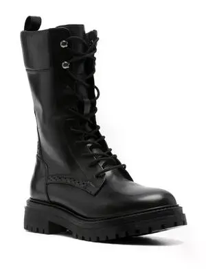 Geox 40mm Iridea Combat Boots - Black