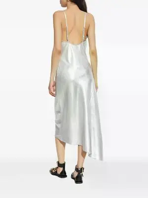 ALLSAINTS Alexia Metallic Ruched Slip Dress