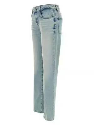 7 For All Mankind Faded Straight-leg Jeans