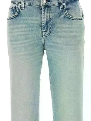 7 For All Mankind Faded Straight-leg Jeans