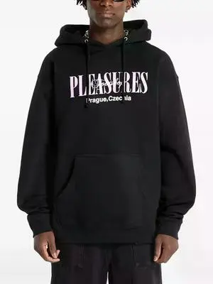 PLEASURES Logo Print Hooded Sweatshirt