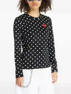 Play Comme Des Garcon Polka-dot Long-sleeve T-shirt