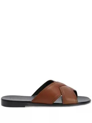 GIUSEPPE ZANOTTI Flavio Crossed-leather Sandals - Brown