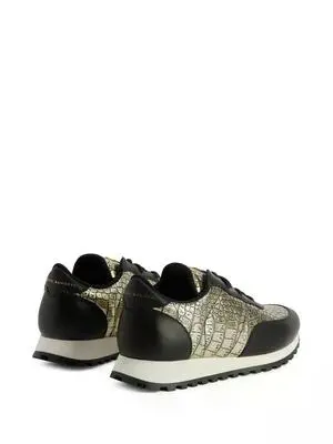 GIUSEPPE ZANOTTI Jimi Embossed Crocodile Effect Sneakers - Black