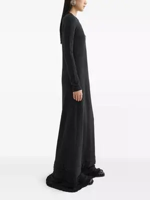 JIL SANDER Crewneck Maxi Dress With Ruffled Hem