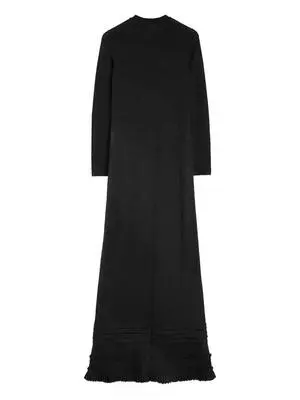 JIL SANDER Crewneck Maxi Dress With Ruffled Hem