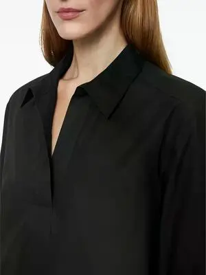 Marc O'polo Collared Long Sleeve Gathered Hem Dress - Black