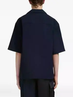 Marni Embroidered Short-sleeve Shirt - Blue