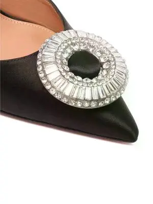 AQUAZZURA Crystal Hoop Slingback Pumps - Black