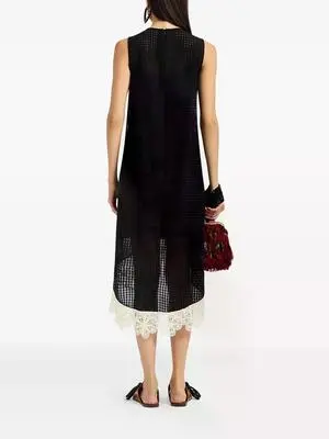 La DoubleJ La Scala Lace-embroidered Sleeveless Midi Dress