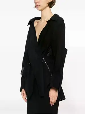 Maticevski V-neck Overlap Zip Shirt