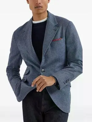 Brunello Cucinelli Cavallo Wool-blend Blazer - Blue