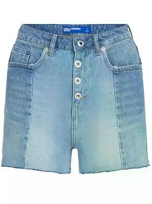 Karl Lagerfeld High-rise Colour-block Denim Shorts - Blue