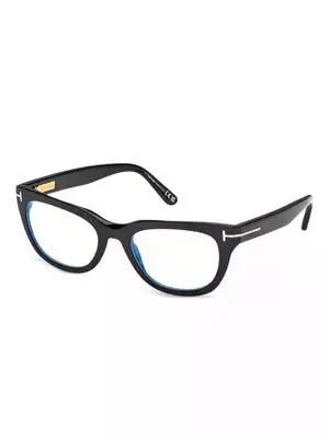 TOM FORD Cat Eye Optical Glasses With Gold Tone Detailing - Black