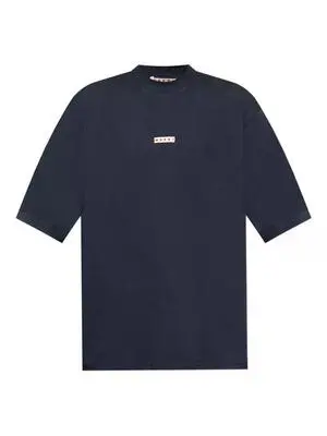 Marni Crew-neck Logo T-shirt - Blue