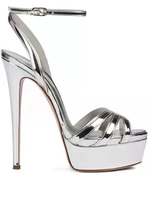 LE SILLA 140mm Lola Platform Sandals - Silver