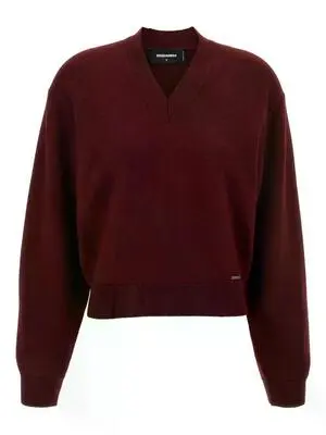 Dsquared2 V-neck Jumper With Ribbed Hem - Red