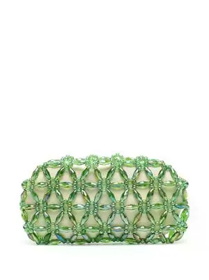 0711 TBILISI Bead-embellished Clutch - Green
