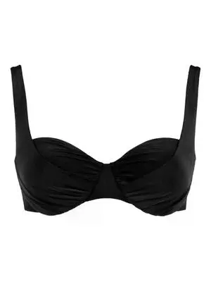 TWINSET Ruched Detail Underwired Bikini Top - Black