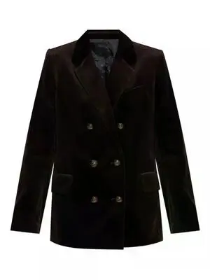 Zadig&Voltaire Double-breasted Velvet Blazer - Brown