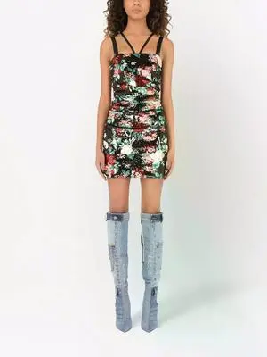 Dolce & Gabbana Sequinned Floral Motif Mini Dress