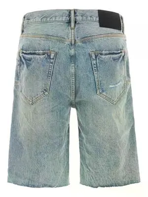 PURPLE BRAND Distressed Denim Shorts With Frayed Hem