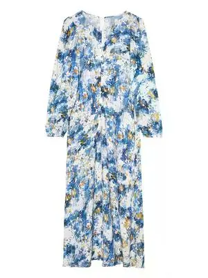 Marc O'polo Floral-print Long-sleeve Dress - Blue