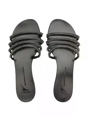 GIUSEPPE ZANOTTI Embellished Calf Leather Sandals